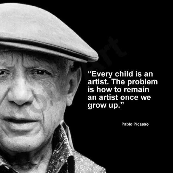 Wall Decor | Pablo Picasso Every Child Is An Artist Quote Publicity ...